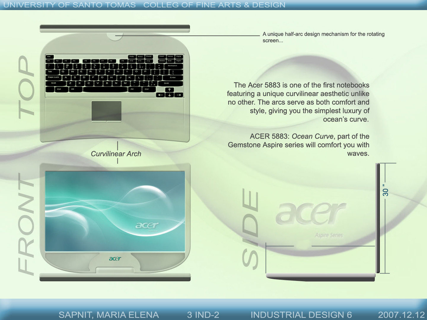 Acer Ocean Aspire (Concept Design) by ELENA SAPNIT at Coroflot.com