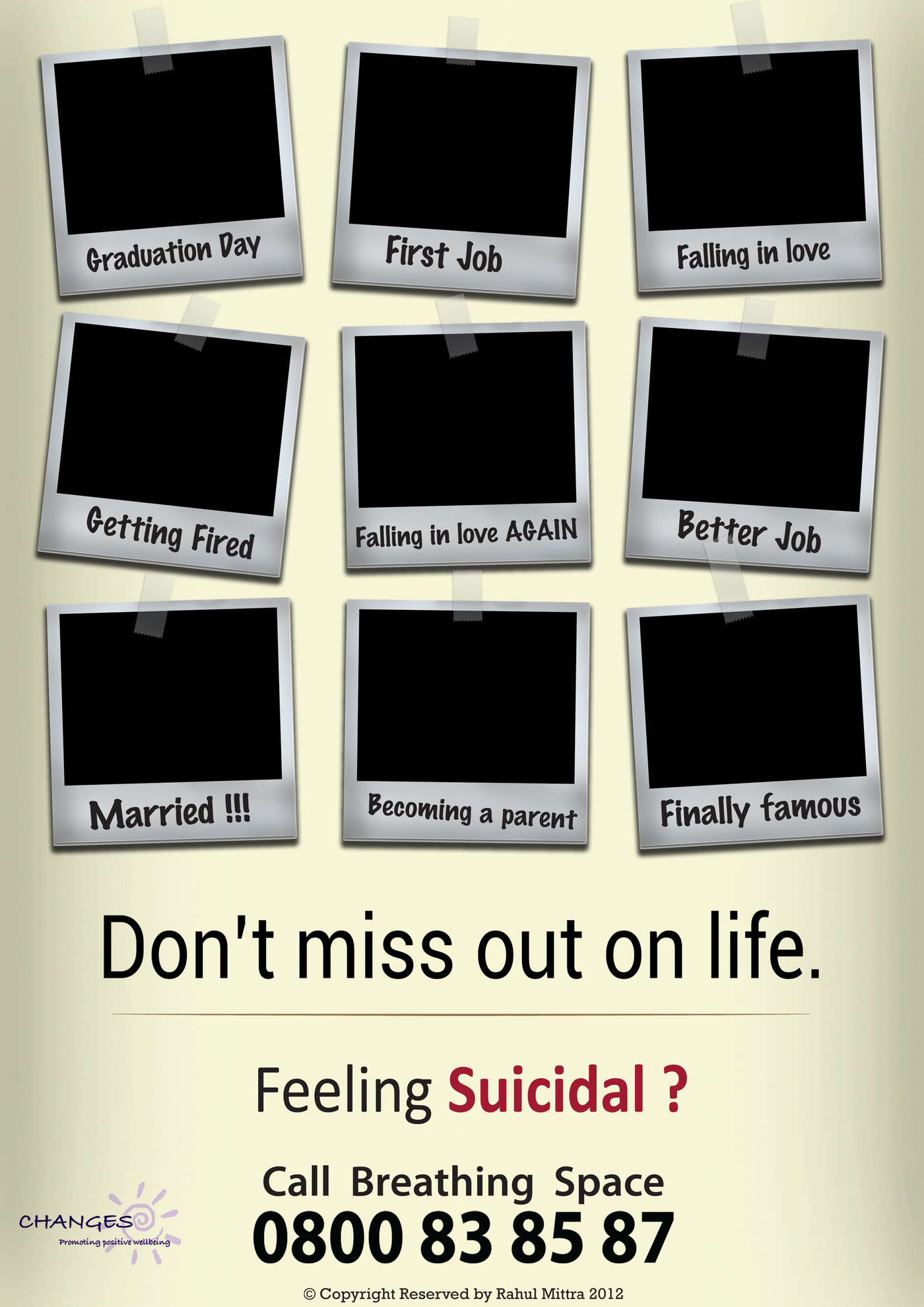 Anti Suicide Poster Design by Rahul Mittra at Coroflot.com