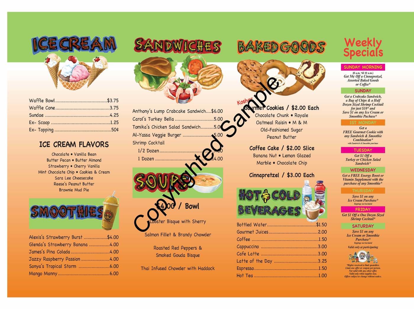 Menus by Barbara Jean McAtlin at Coroflot.com