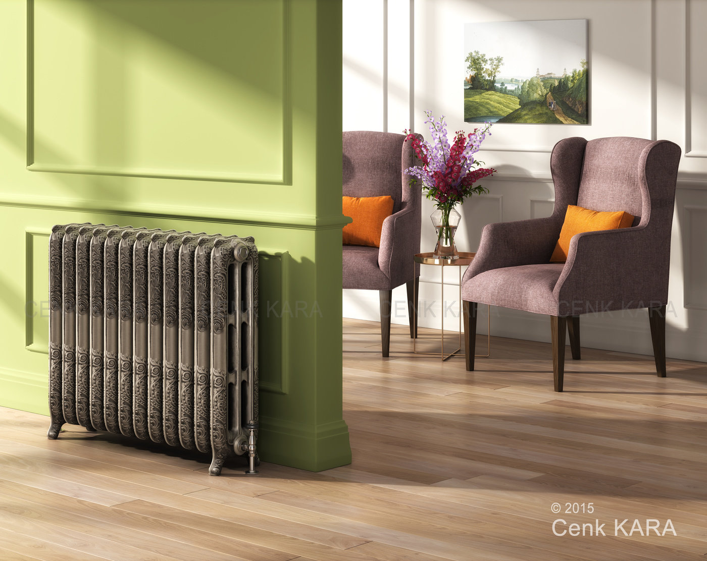 DQ Cast Iron Radiator CRANE® - 3d interior rendering by Cenk Kara at ...