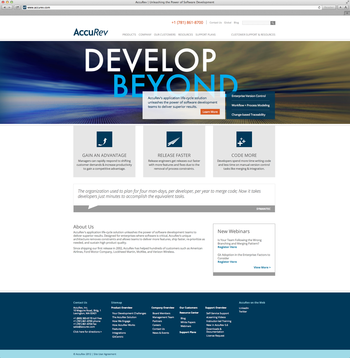 AccuRev Website Design by Laura Incatasciato at Coroflot.com
