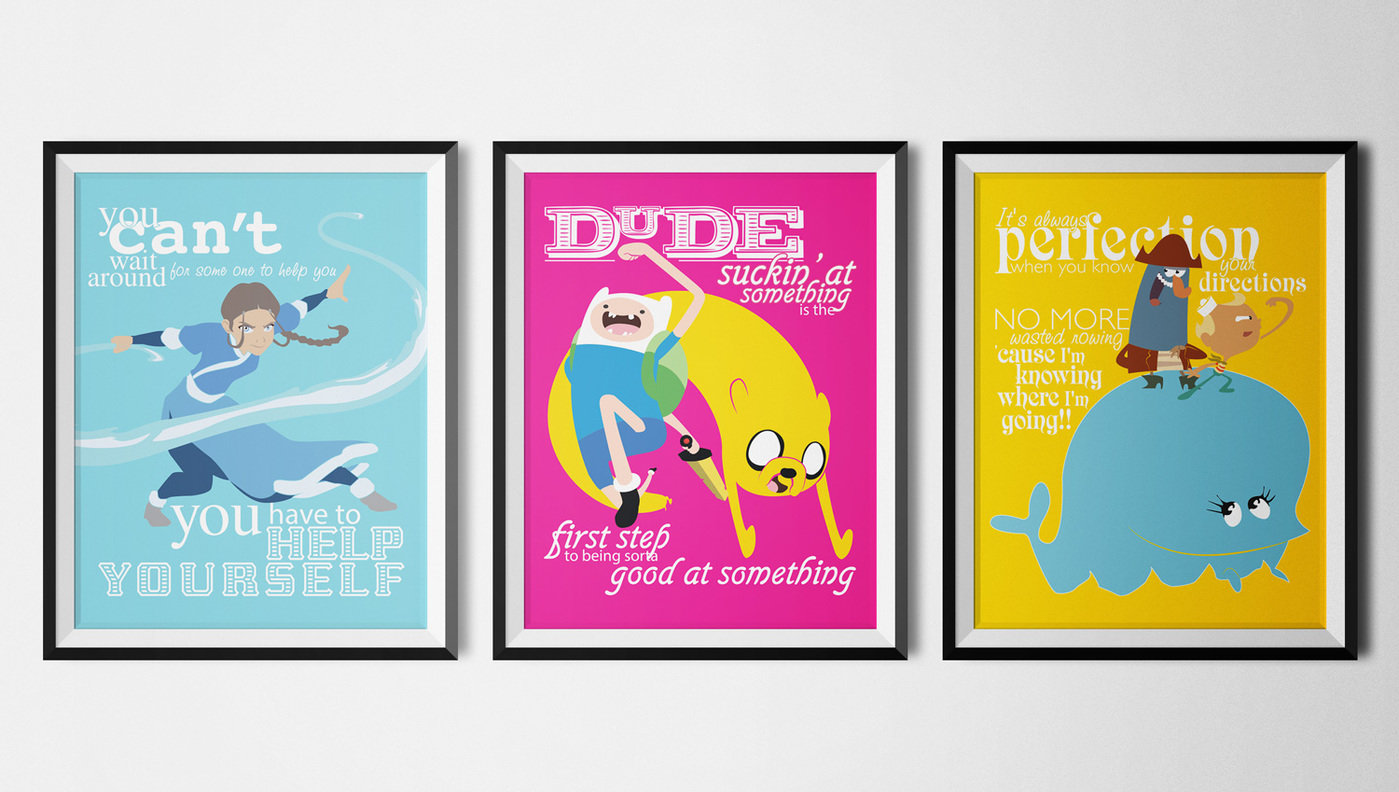 Inspirational cartoon posters by Jamison Perkins at Coroflot.com