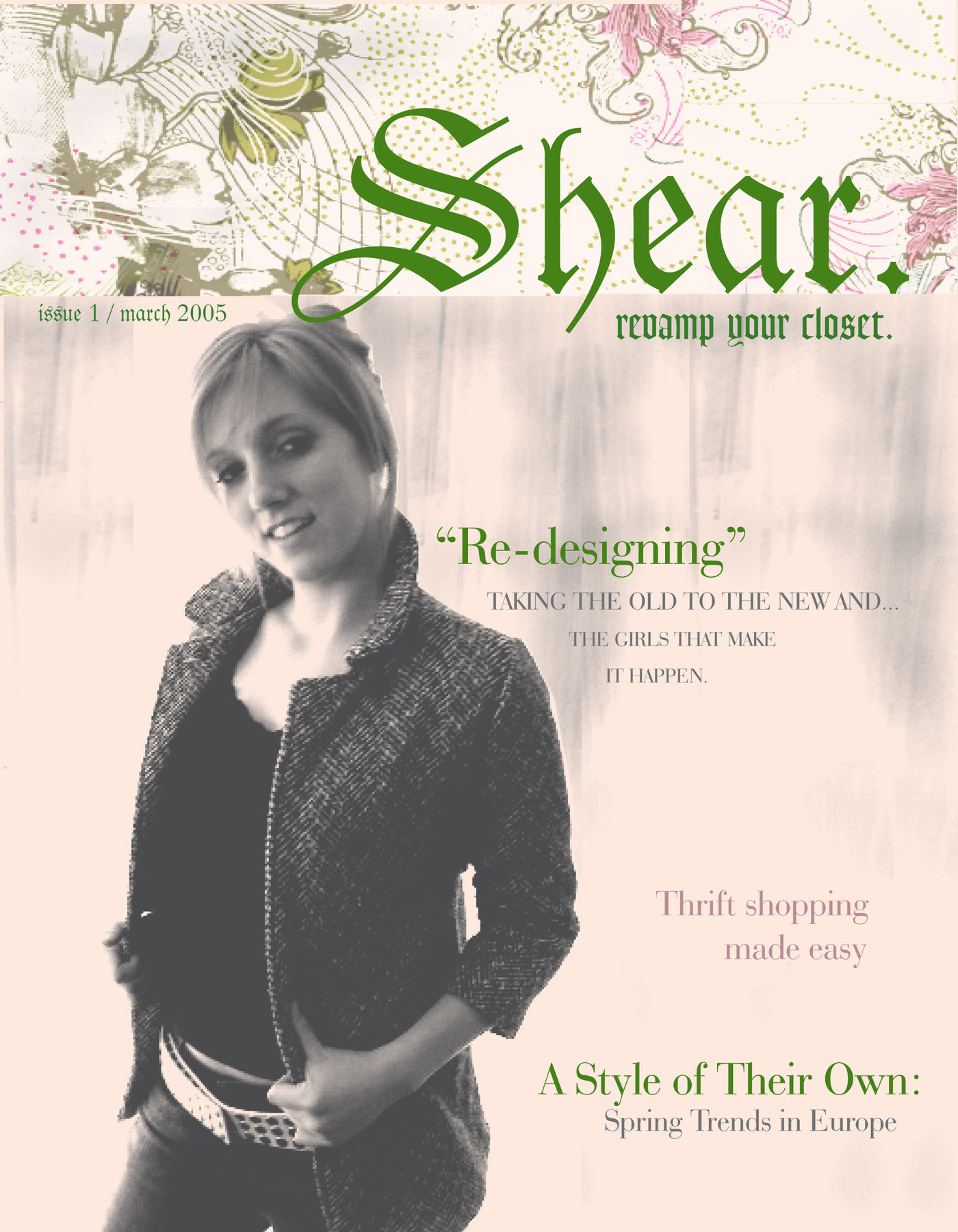 Shear Magazine cover and spread by Natalie Robb at Coroflot.com