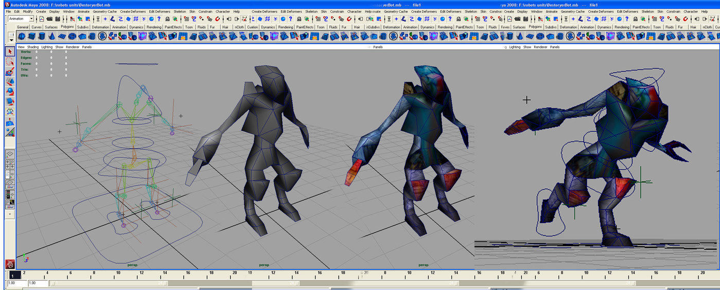 Rigging lowpoly 3D model for online games by Chen XiangDian at Coroflot.com