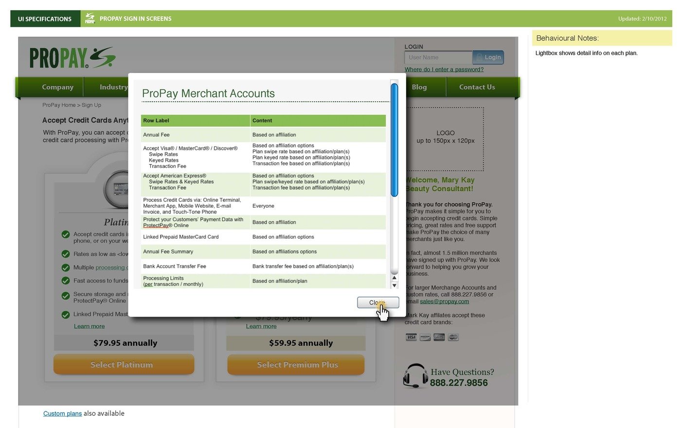 ProPay Registration Dashboard by Christian Larsen at Coroflot.com