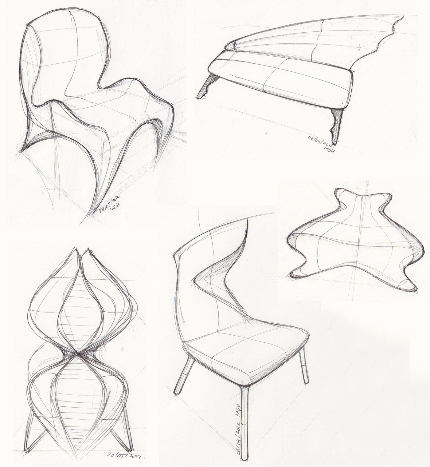 Chair Sketches by Michael Dharmawan at Coroflot.com