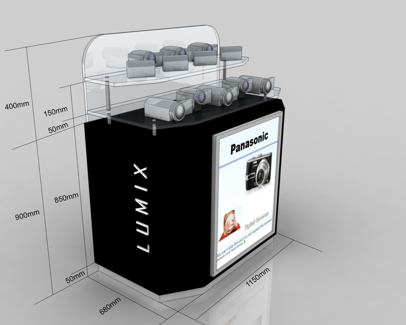 Mall podium & pose kiosks design by yahkoob valappil at Coroflot.com