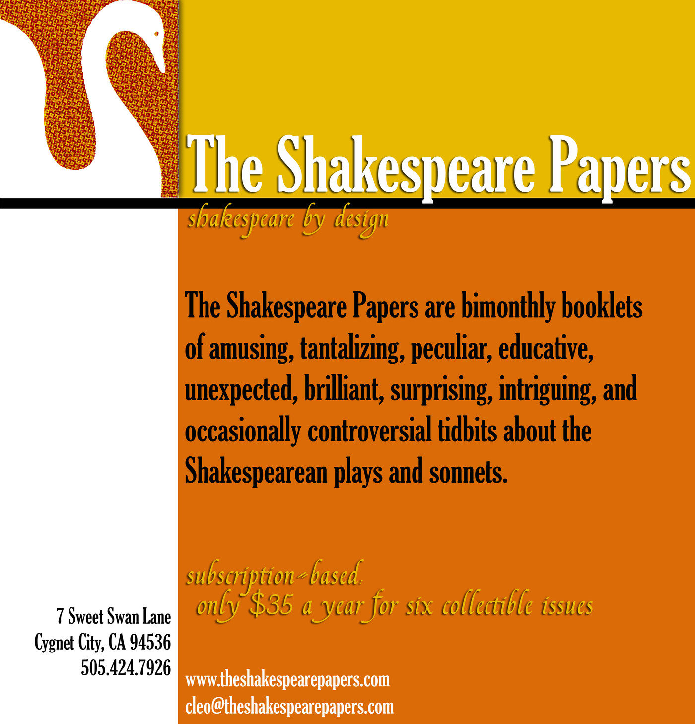 Shakespeare Papers by Candace Kita at Coroflot.com