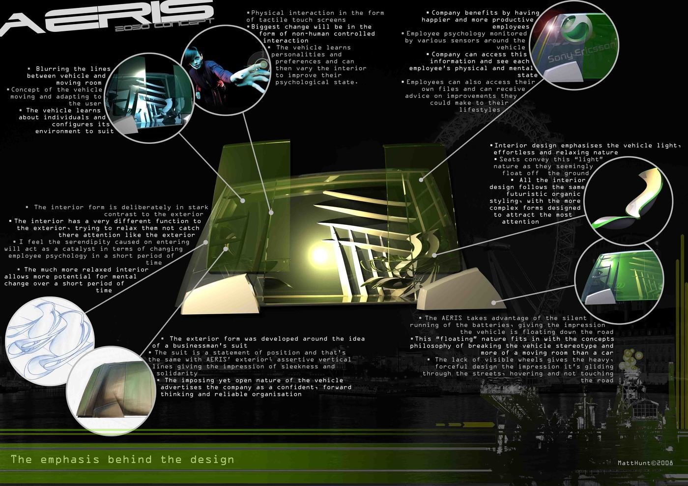 An upload by Matt Hunt on Coroflot: to the project AERIS 2030 Concept