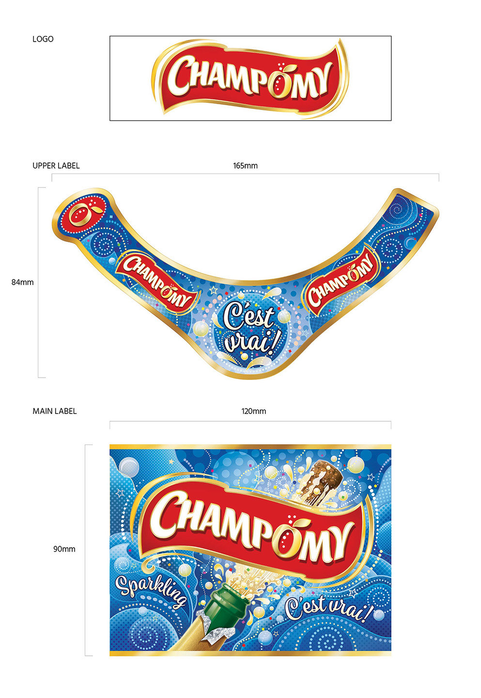 Champomy-label refresh concept by Todd Curtis Design at Coroflot.com