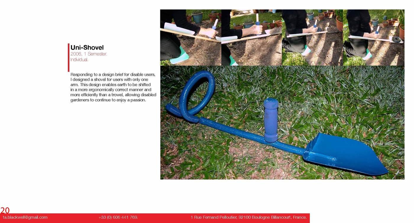 One Handed Shovel by Thomas Blackwell at Coroflot.com