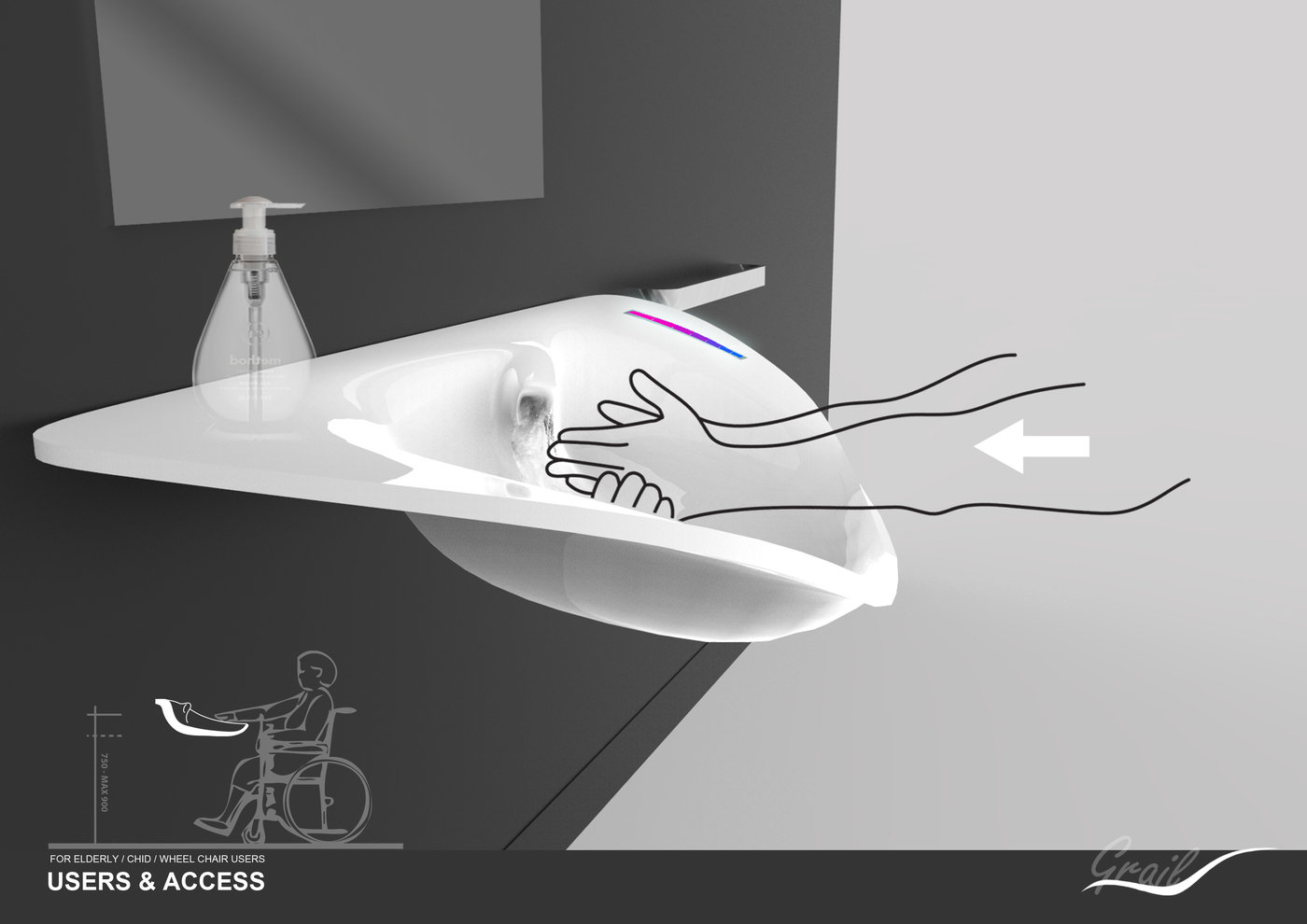 GRAIL - INCLUSIVE INTEGRATED WASH BASIN by Adrian Lo at Coroflot.com