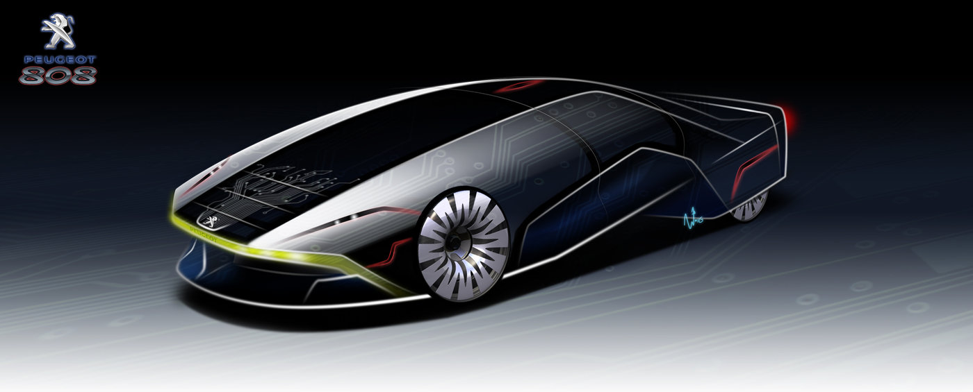 Peugeot 808 Sci-Fi car by Niklas Wejedal at Coroflot.com
