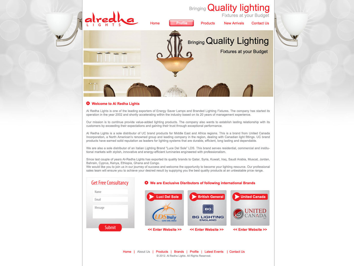 Lighting company website template by Ejaz Shabbir at Coroflot.com