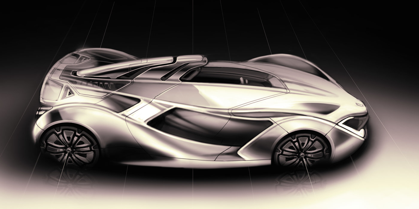 Digital Render Sketch Steps by Kevin Clarridge at Coroflot.com