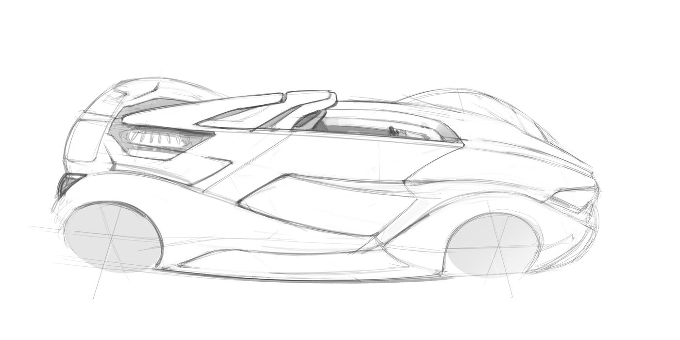 Digital Render Sketch Steps by Kevin Clarridge at Coroflot.com