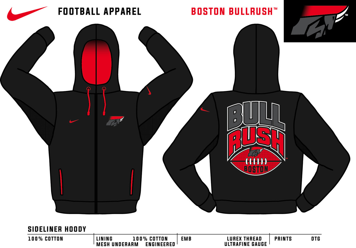 BULL RUSH™ FOOTBALL LOGO by Col Blackwood at Coroflot.com