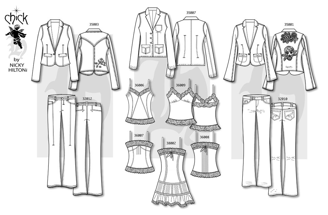 Flat / Cad Sketches & Line Sheets by Kim Honeycutt at Coroflot.com