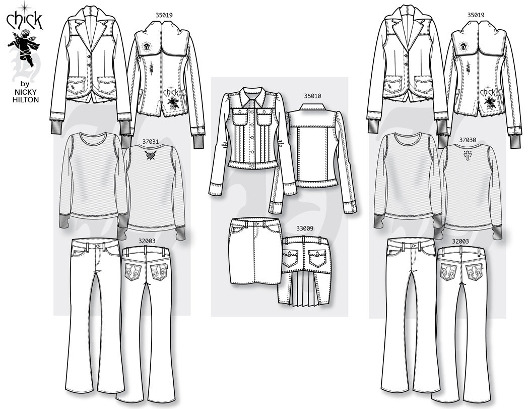 Flat / Cad Sketches & Line Sheets by Kim Honeycutt at Coroflot.com