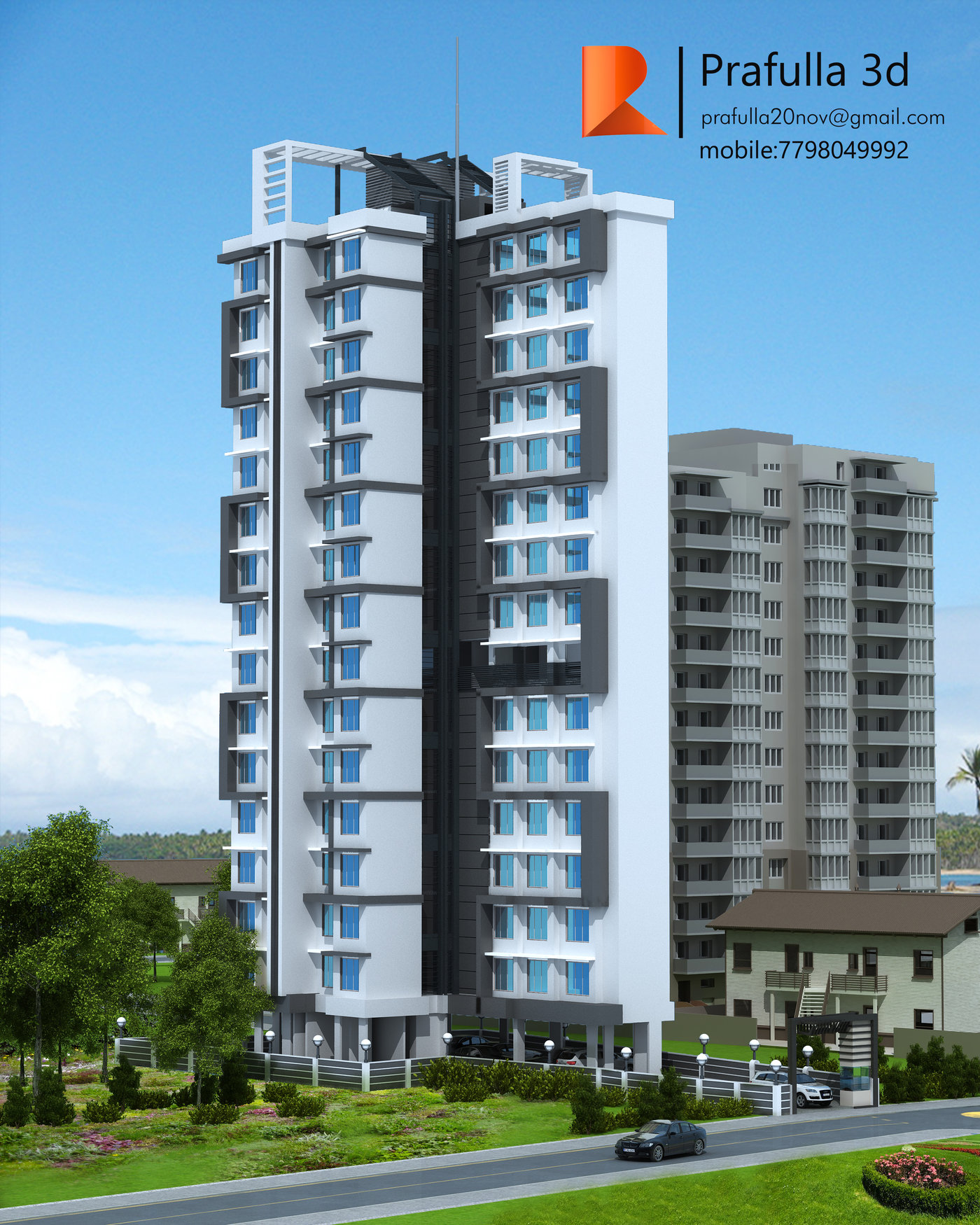 G+15 FLOOR BUILDING by Prafulla Product/ Architectural & Interior 3D ...