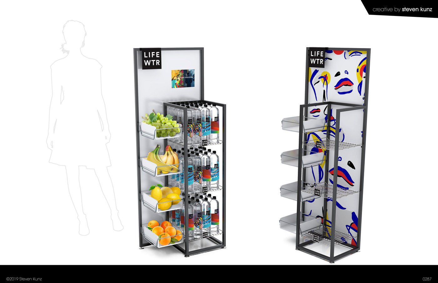 LIFE WTR - Bottle Floor Display by Steve Kunz at Coroflot.com