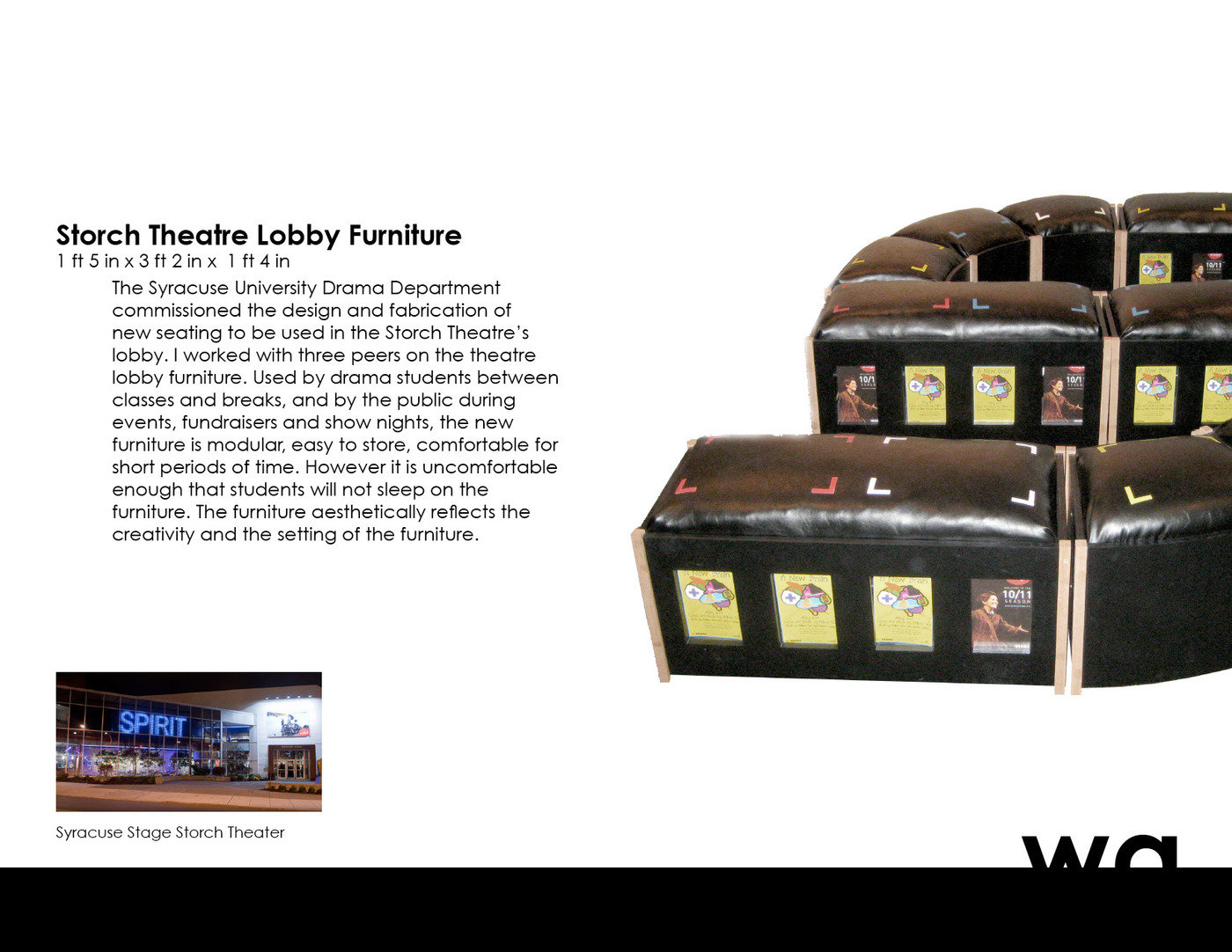 Syracuse Stage Lobby Seating by Wynanda Armas at Coroflot.com