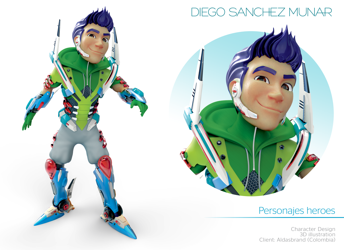 Hero character design 3D 2 by Diego Sanchez at Coroflot.com