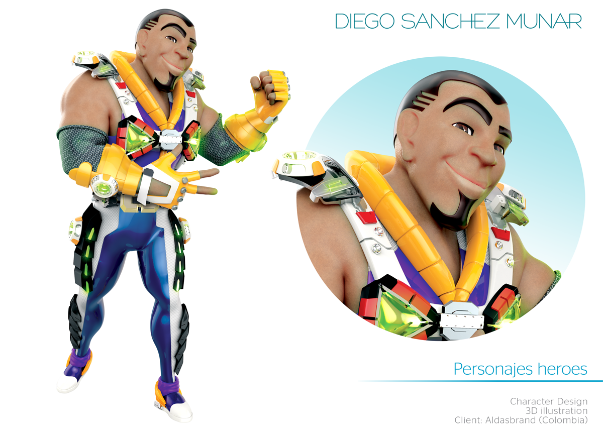 Hero character design 3D by Diego Sanchez at Coroflot.com