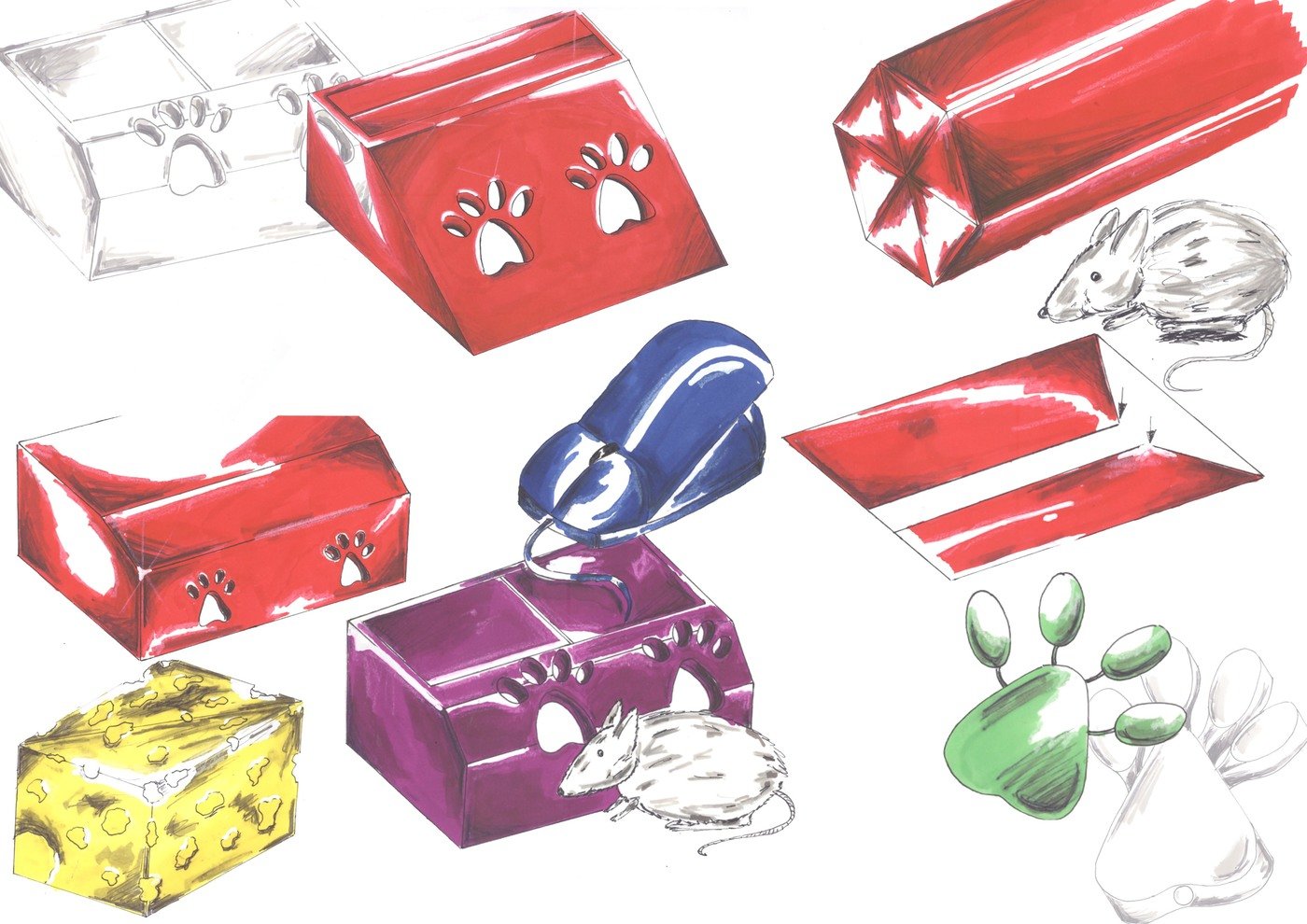 Mouse Trap Sketch render compilation by Harry Staniforth at Coroflot.com