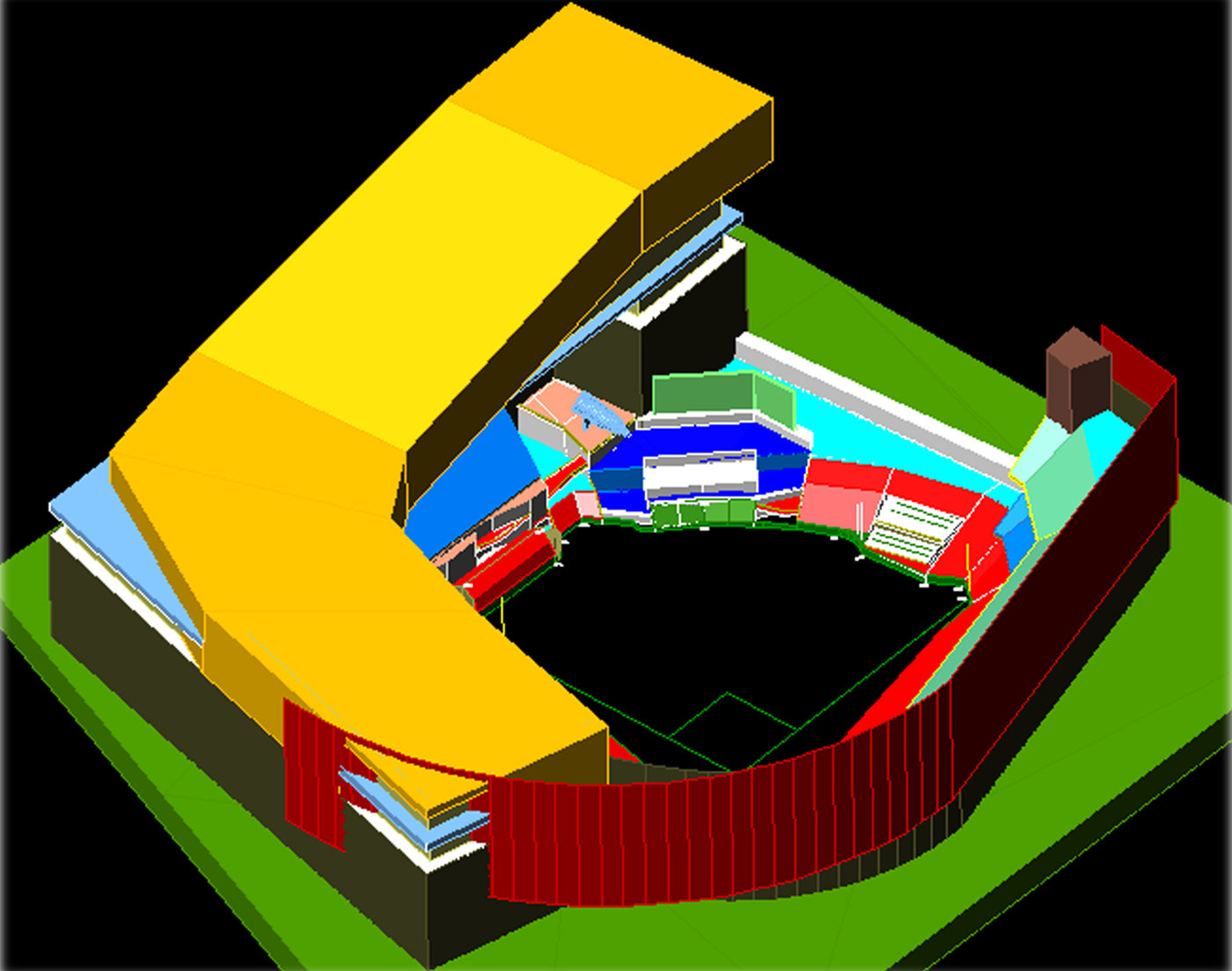 conceptual mixed-use baseball stadium by W. Ross Clites at Coroflot.com