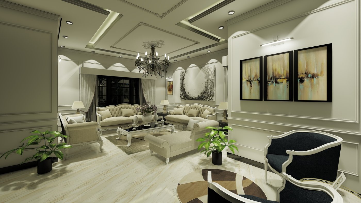 Drawing room Render (Sargodha Client) by Hassaan I (Iftikhar) Hashmi at ...