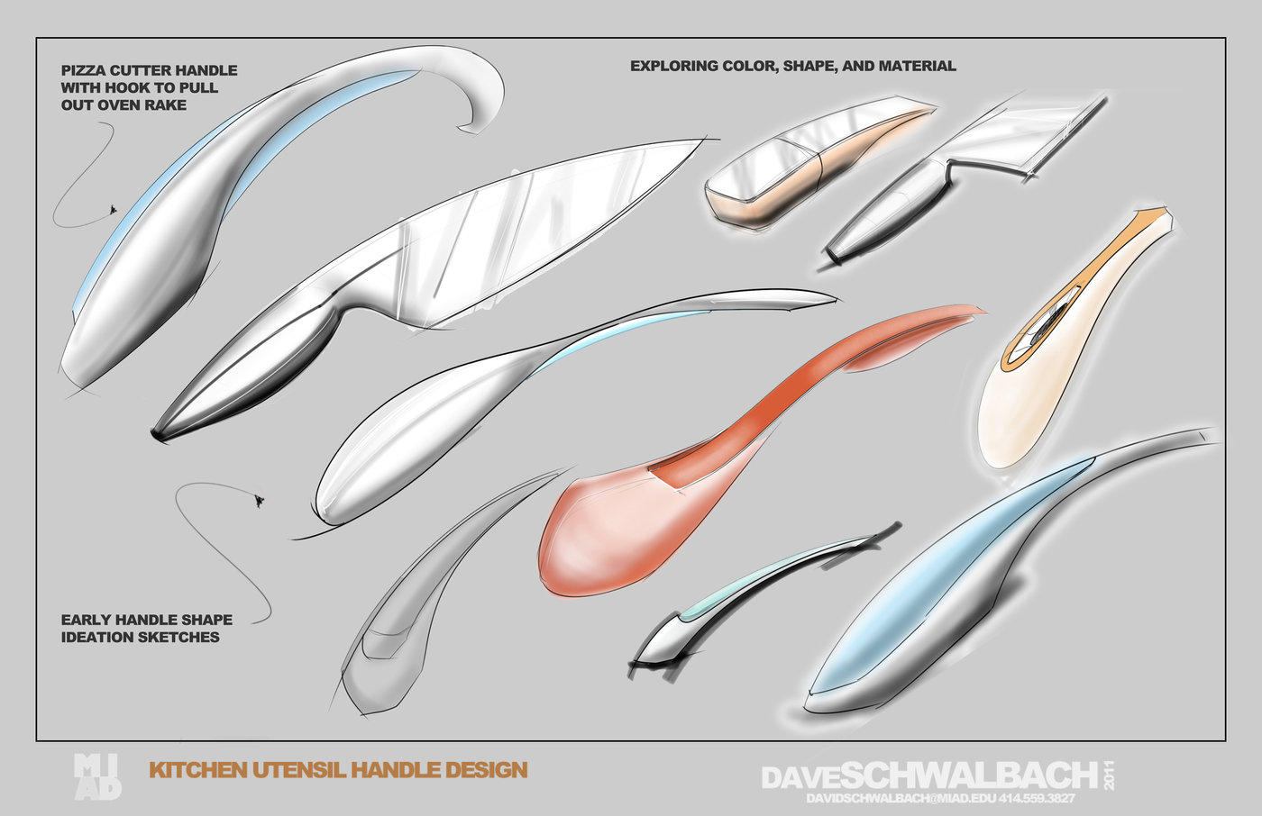 Kitchen Utensil Handle Design by David Schwalbach at Coroflot.com