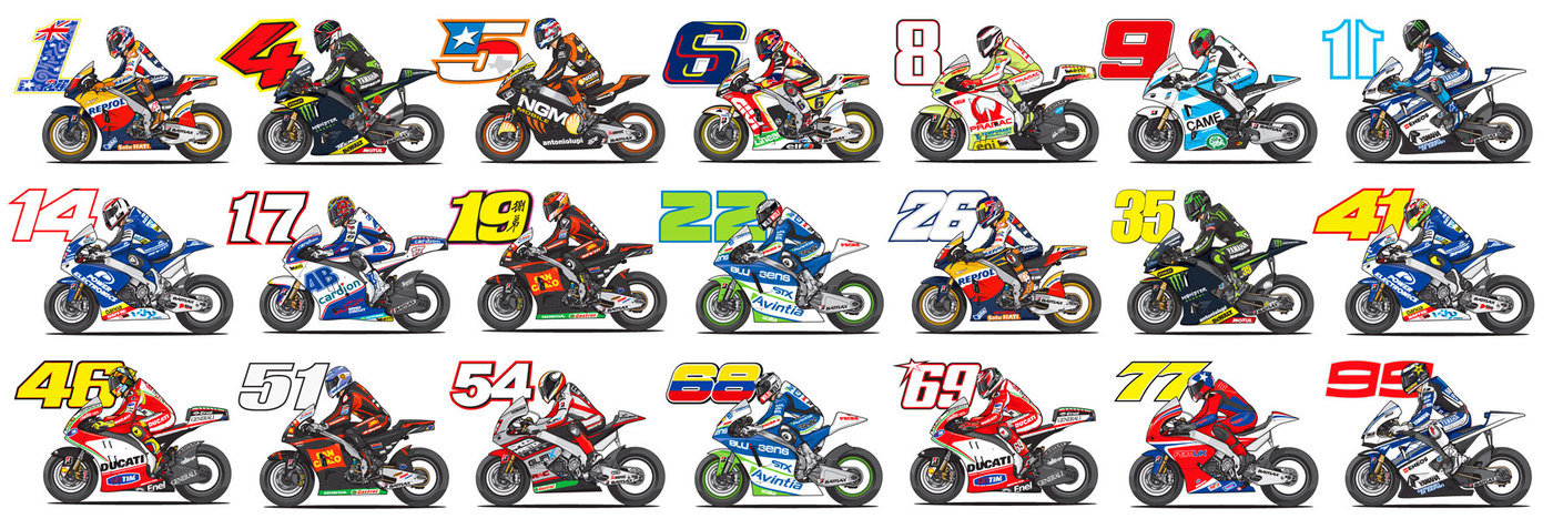 MotoGP Illustrations by Paul Laguette at Coroflot.com