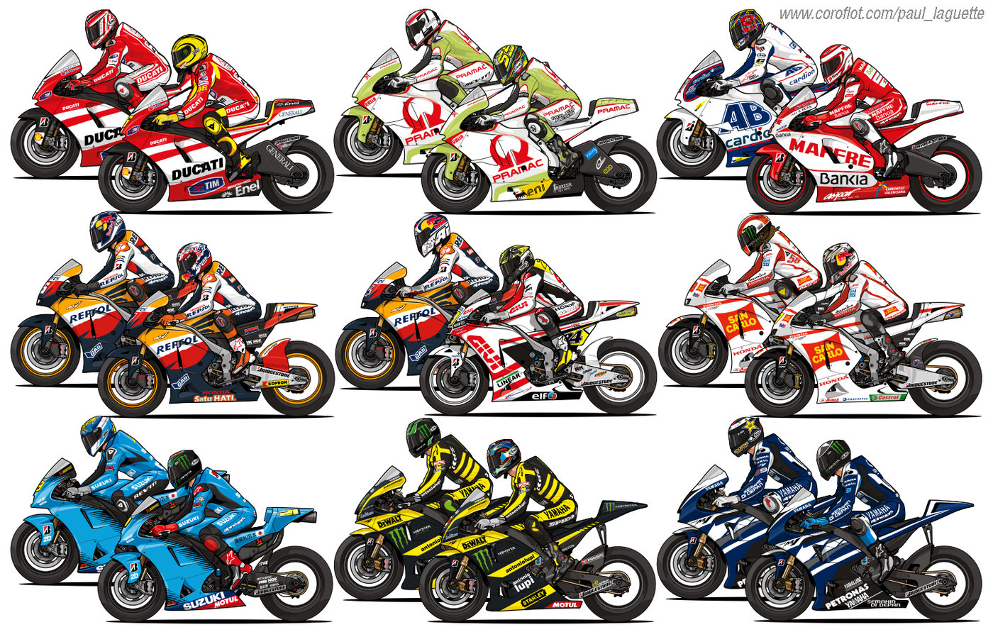 MotoGP Illustrations by Paul Laguette at Coroflot.com