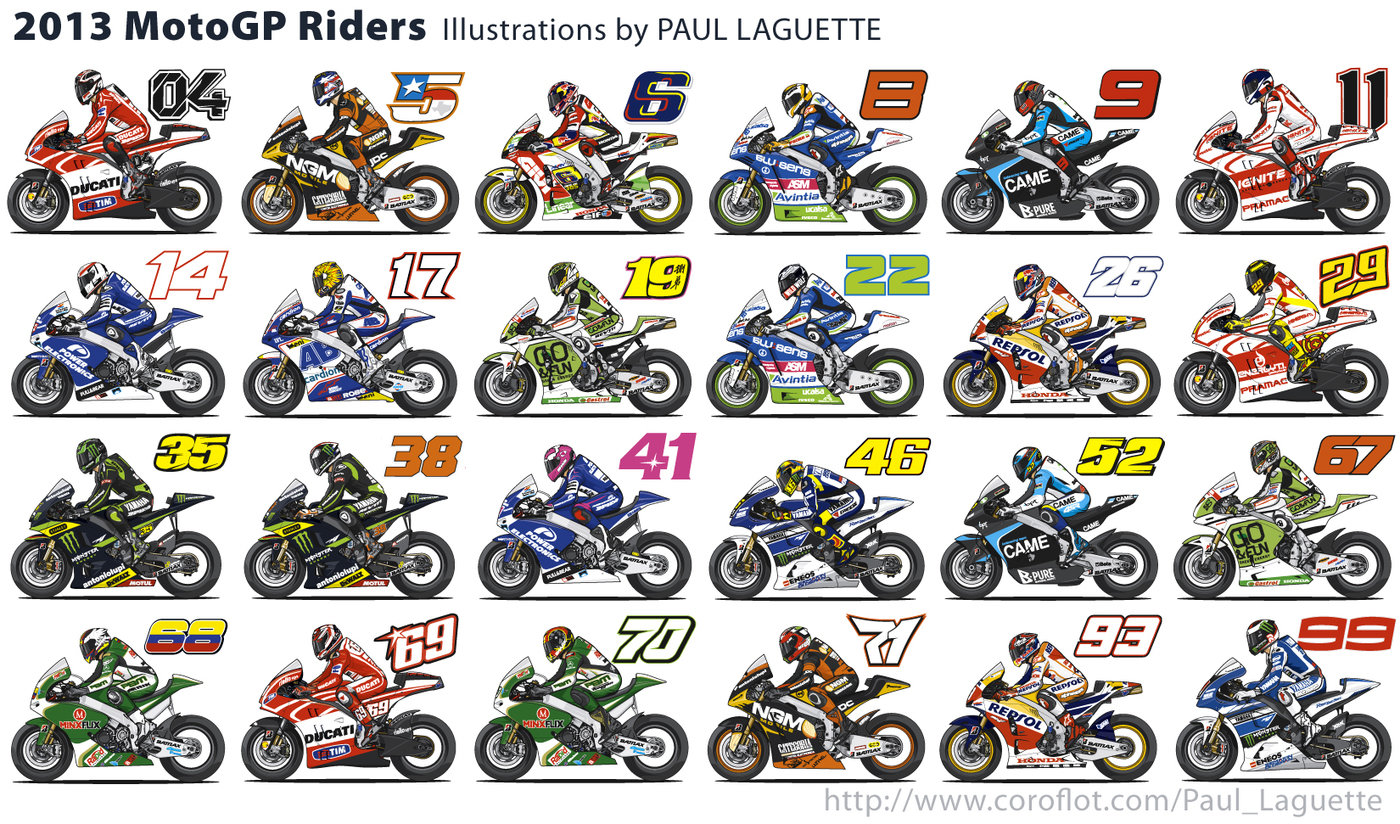 MotoGP Illustrations by Paul Laguette at Coroflot.com