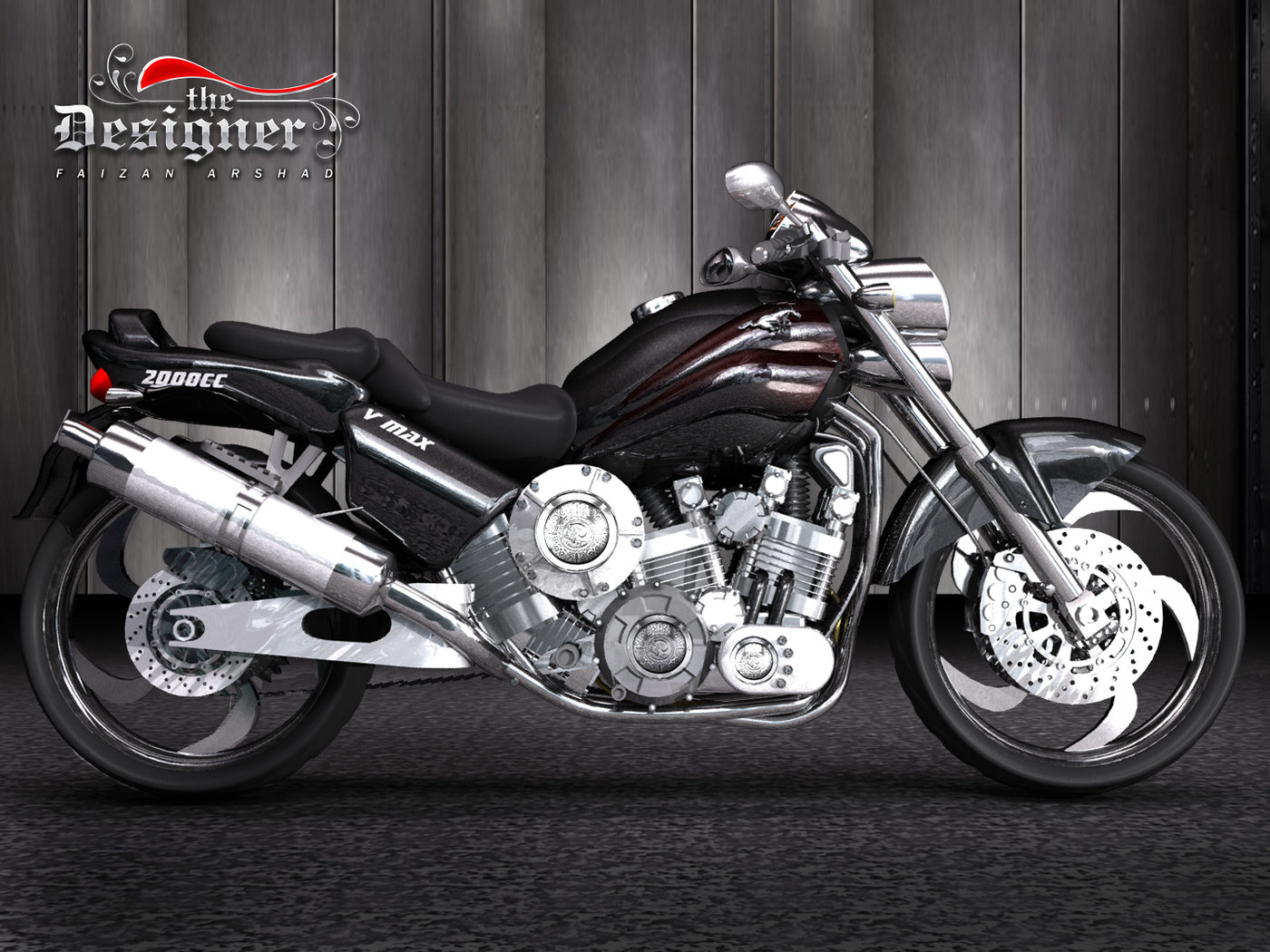 V max bike in 3ds max by Faizan Arshad at Coroflot.com