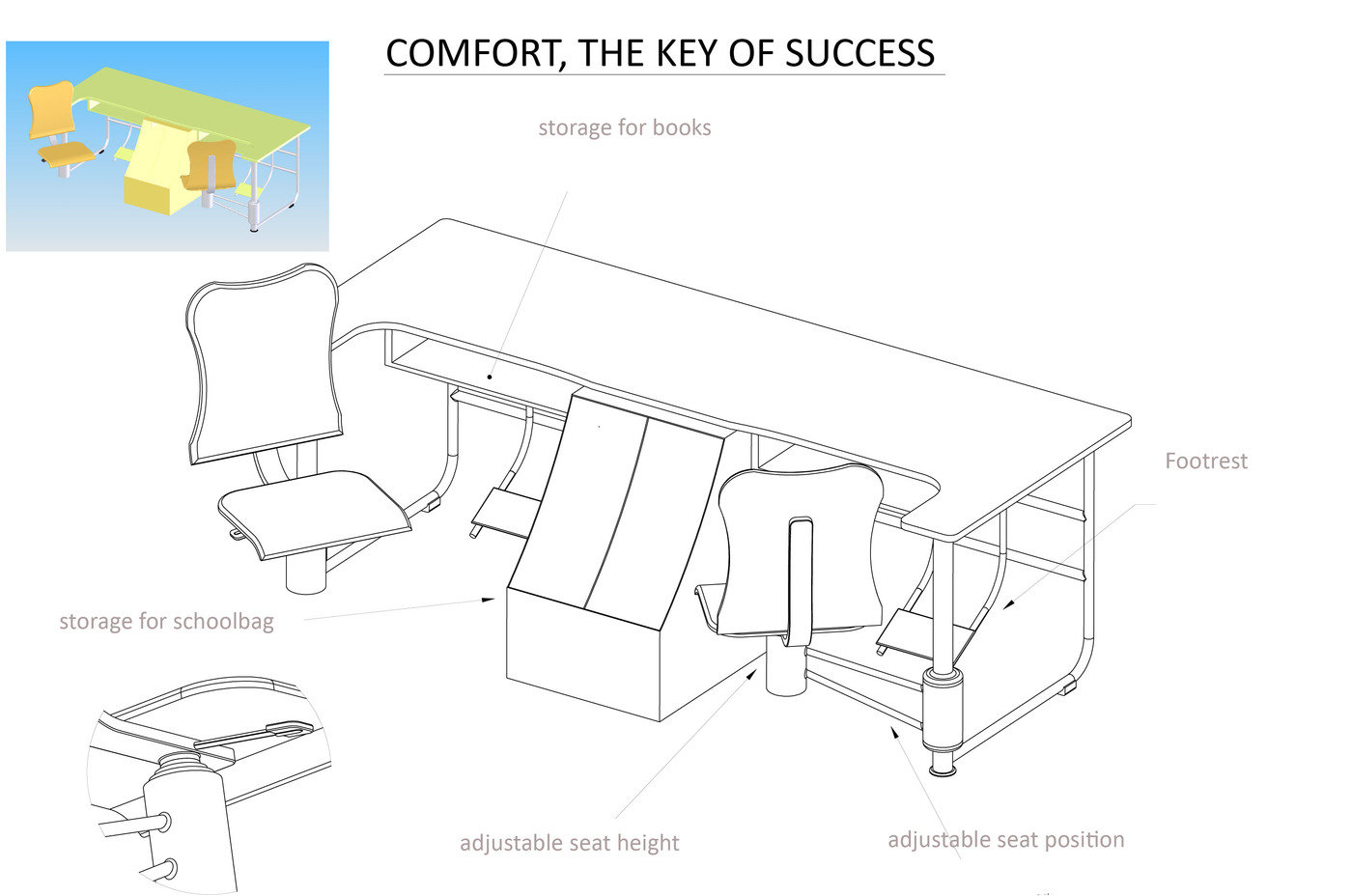 Pupil desk by Vincent Gelin at Coroflot.com
