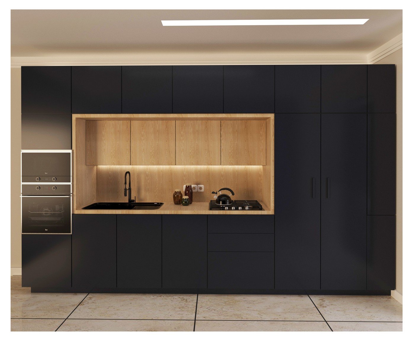 linear kitchen design by Payam Mirshahreza at Coroflot.com