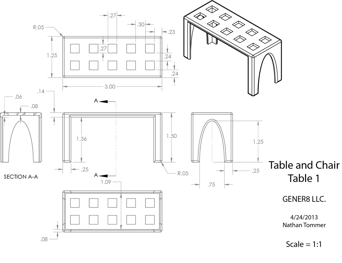 Table and Chairs by Nathan Tommer at Coroflot.com