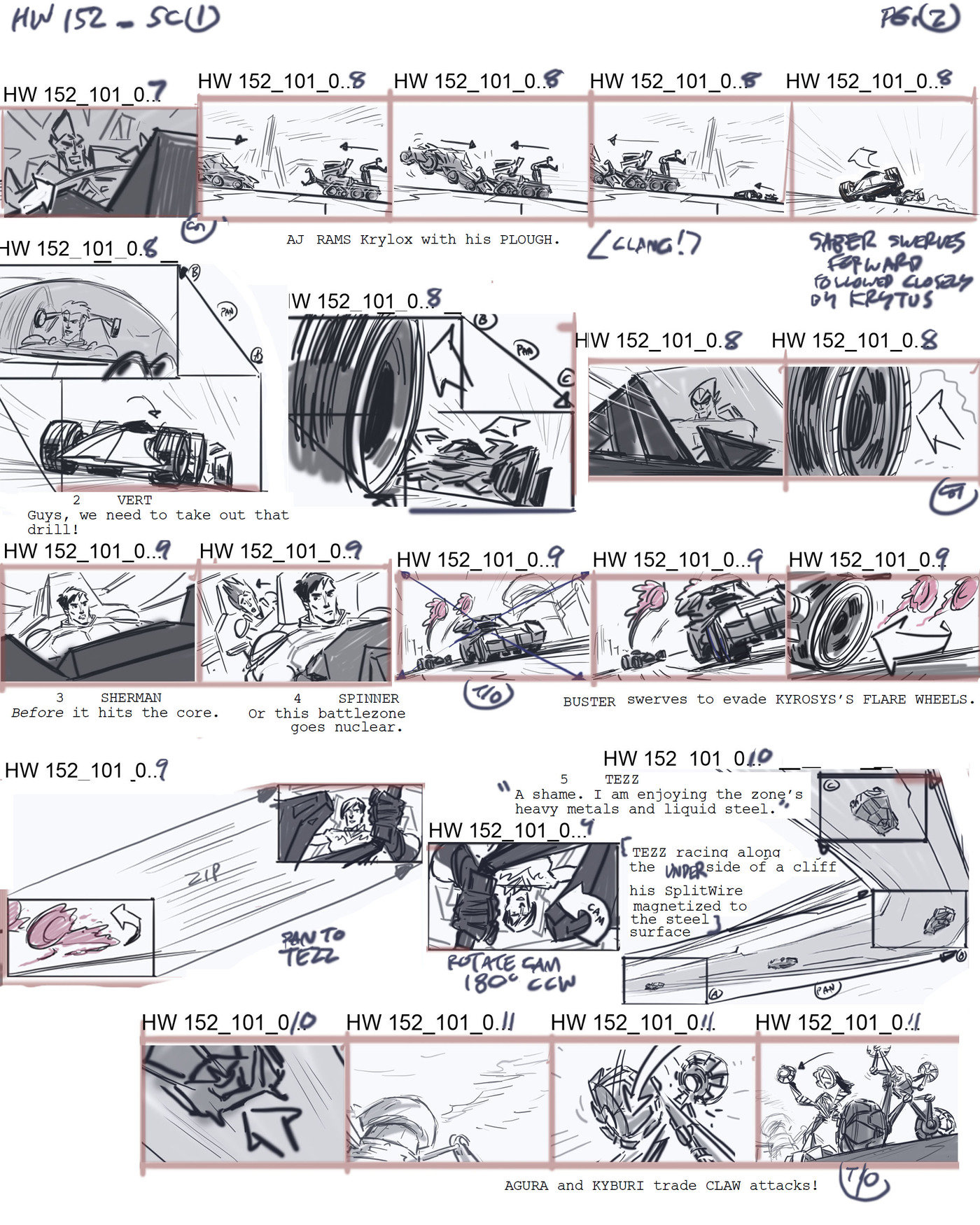 STORYBOARDS- Hotwheels Battleforce 5 by Joey Largo at Coroflot.com