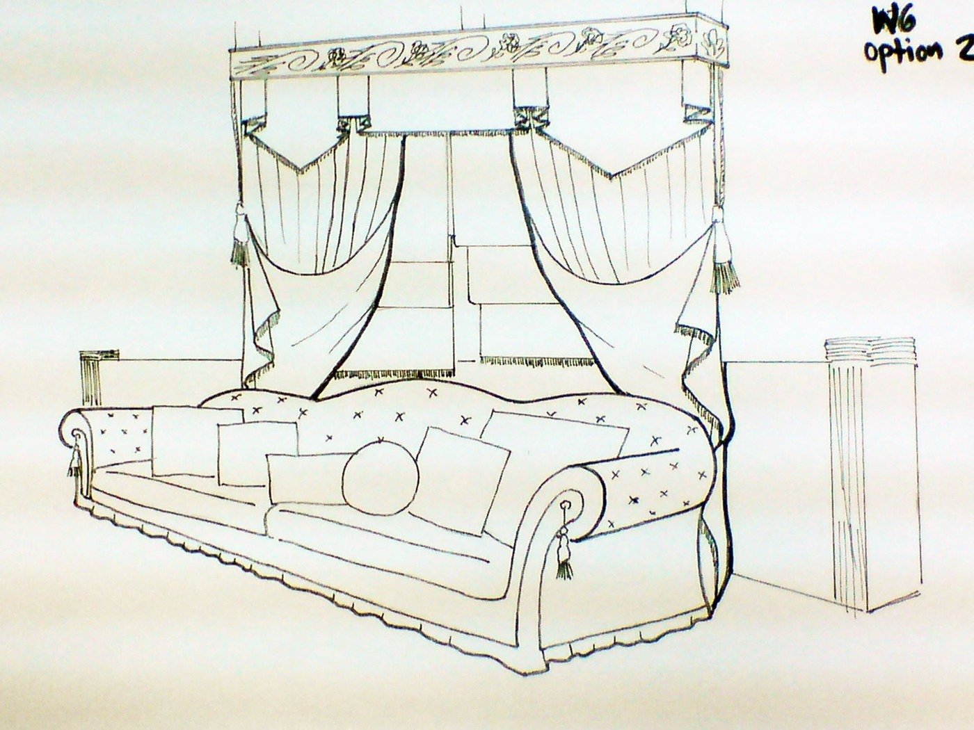 sample drawing of my curtain designs by Samuel Cardel at Coroflot.com