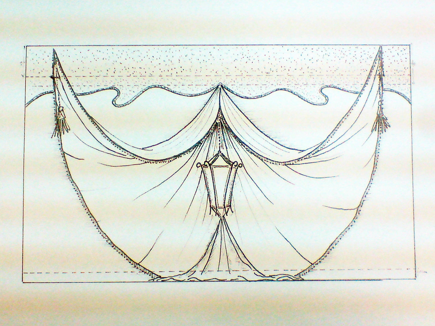 sample drawing of my curtain designs by Samuel Cardel at Coroflot.com