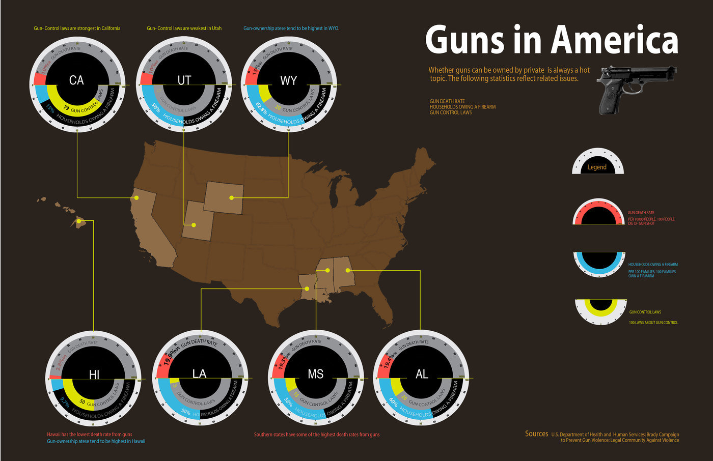 Visualization--gun map by siyuan Fan at Coroflot.com