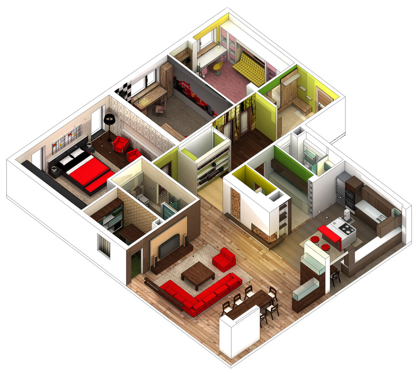 @Uni - Virtual interior design by Olga Dziemidowicz at Coroflot.com