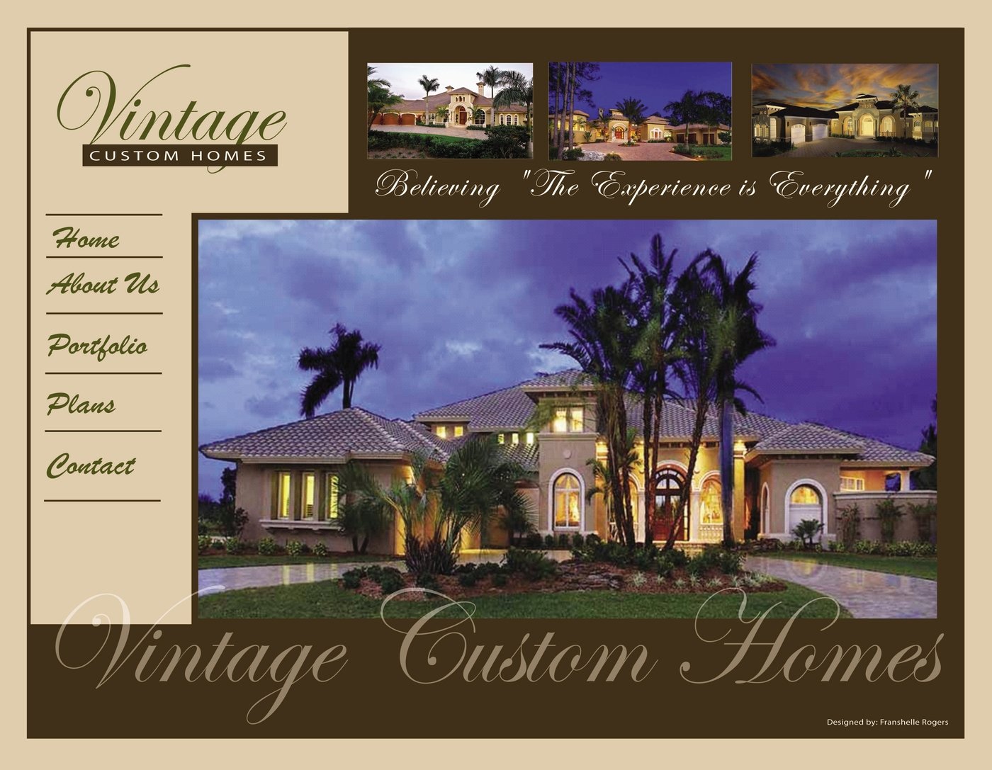 Custom Homes Website Designs by Franshelle Rogers at Coroflot.com