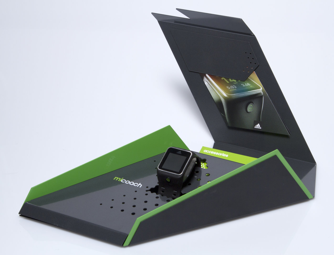 Adidas Micoach Smart Run Watch Seeding box & counter displays by David ...