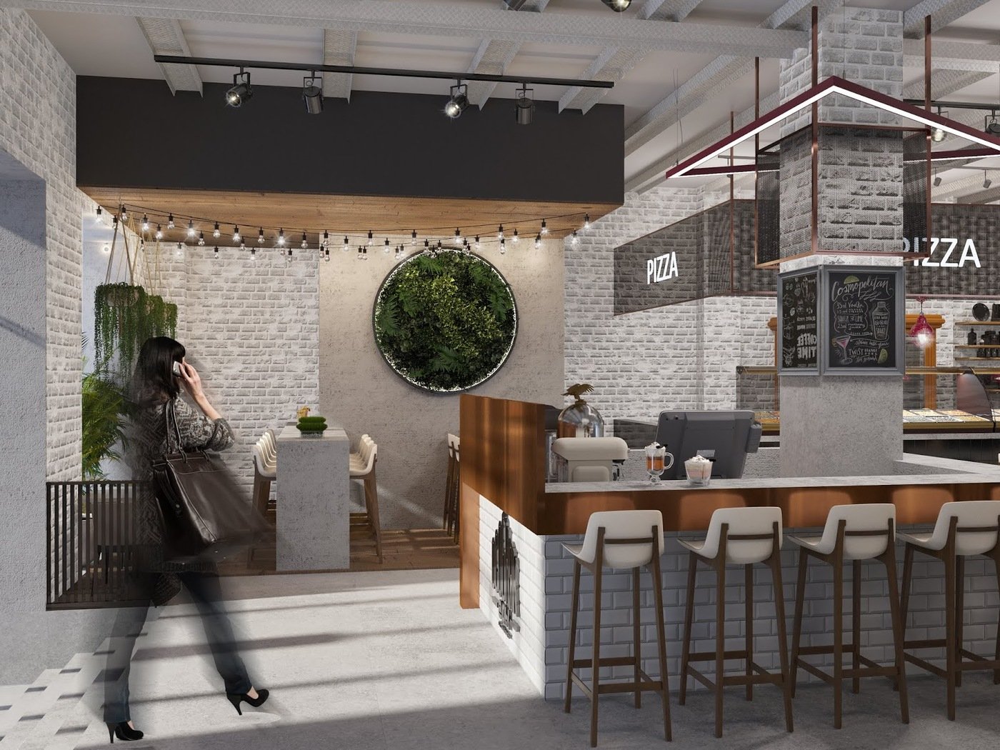 Interior visualization of food court Manor of Food by Darya Girina at ...