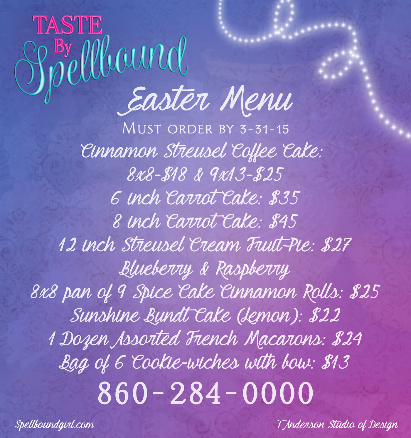 Taste By Spellbound - Logo & Easter Menu by Tami Anderson at Coroflot.com