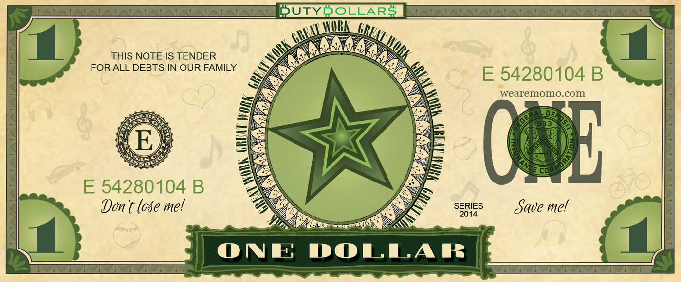 Duty Dollars for We are Momo by Tami Anderson at Coroflot.com