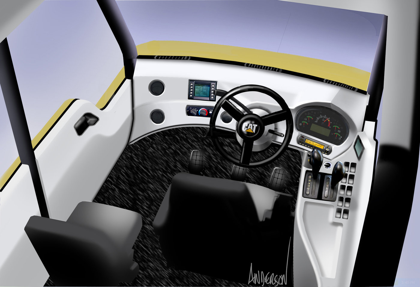 Caterpillar production work by Rob Anderson at Coroflot.com